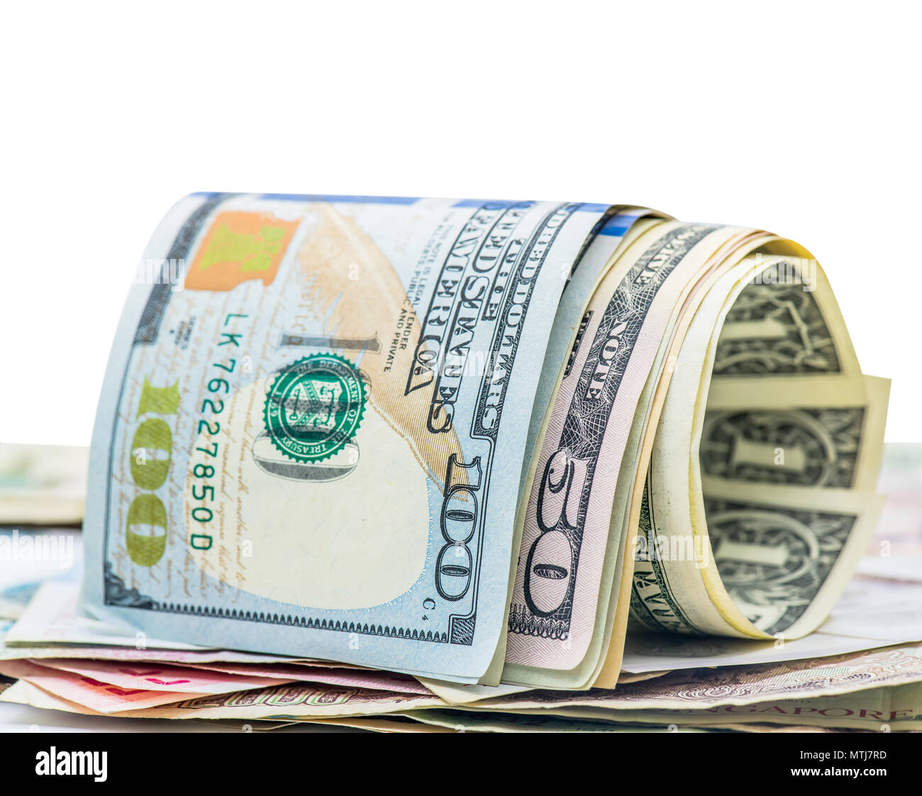 US Dollar currency, Banknotes of America, isolated with path Stock ...