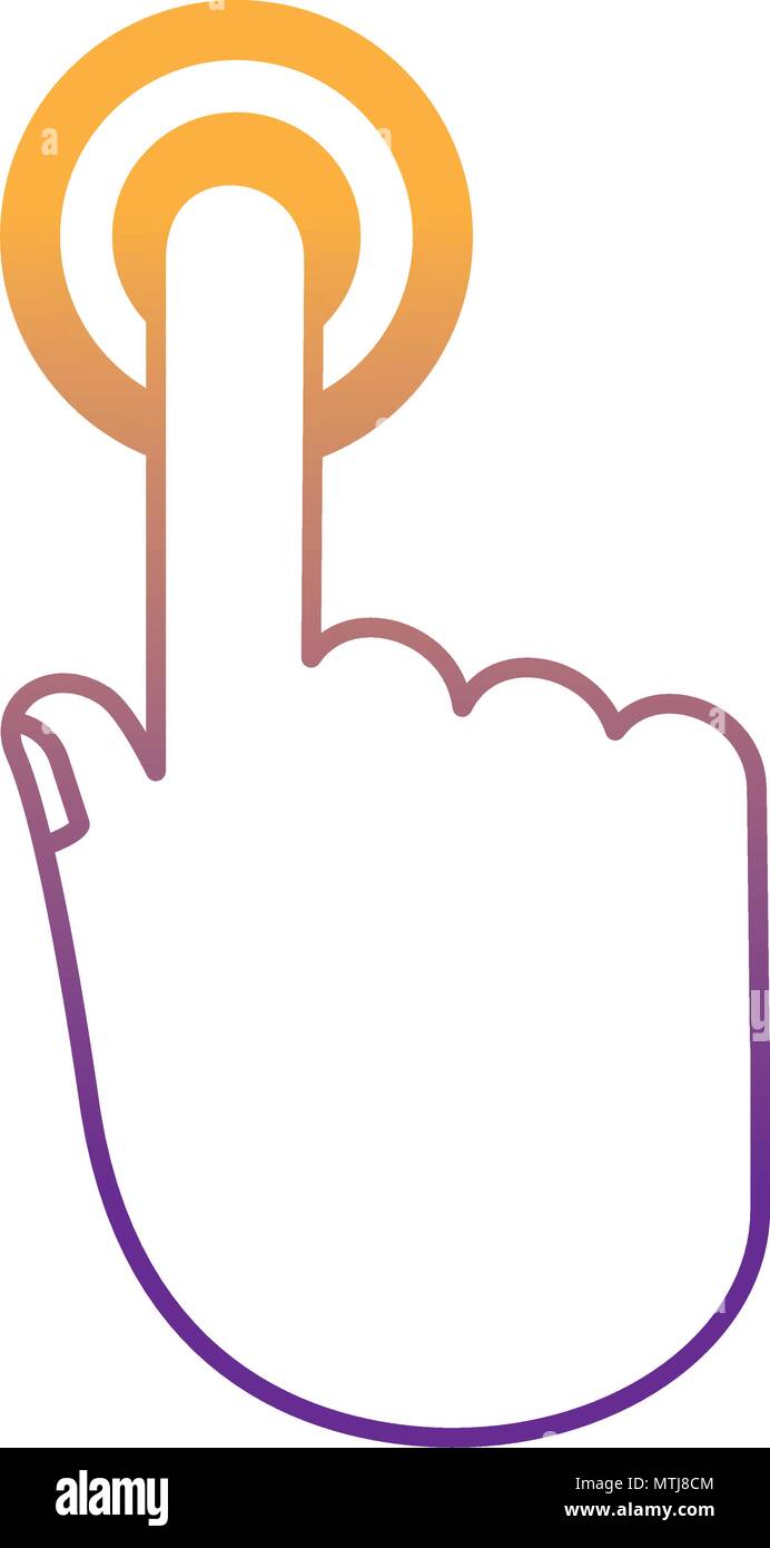 hand touching icon over white background, vector illustration Stock ...