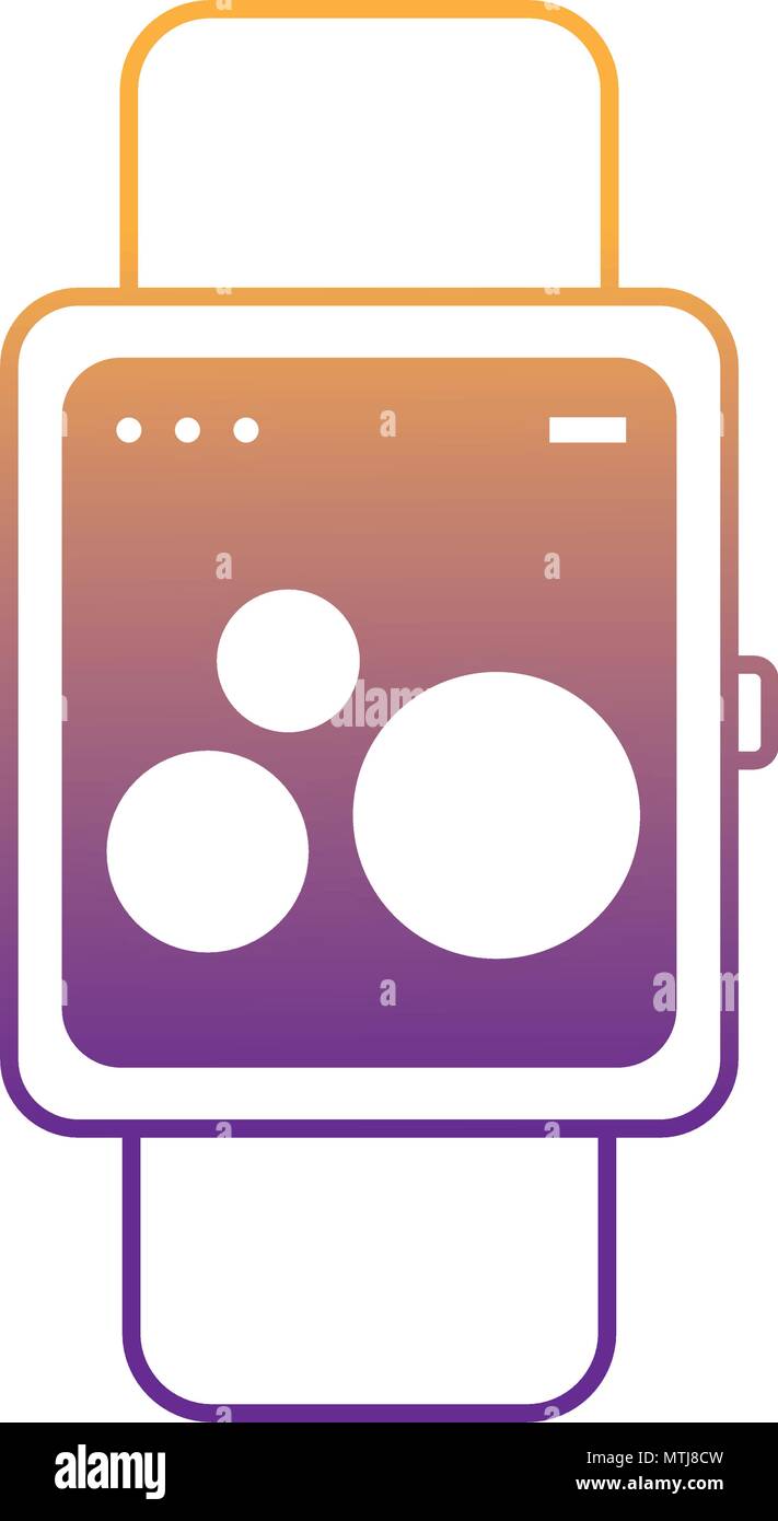 smartwatch icon over white background, vector illustration Stock Vector ...