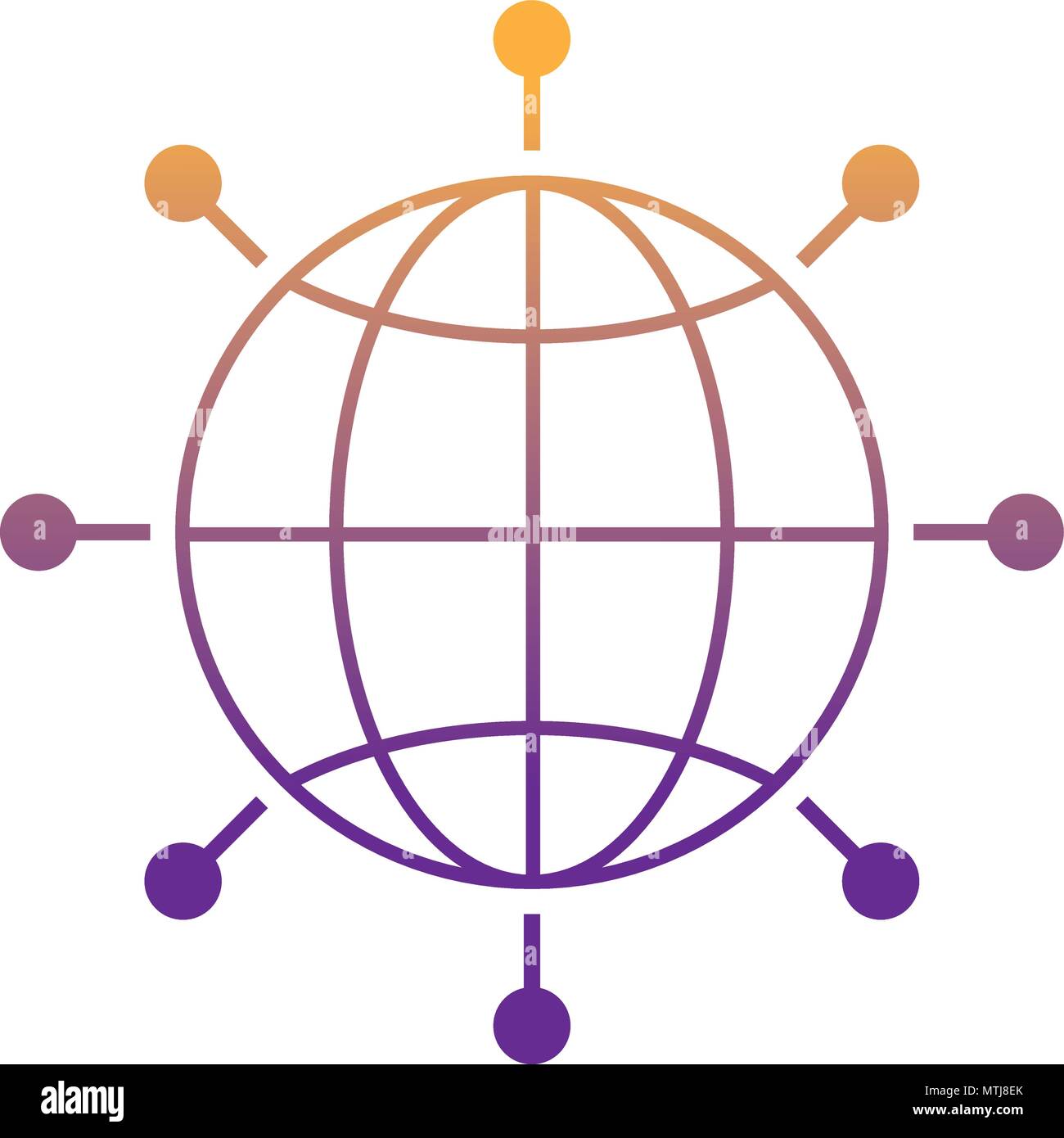 global sphere icon, interactivity symbol. over white background, vector ...