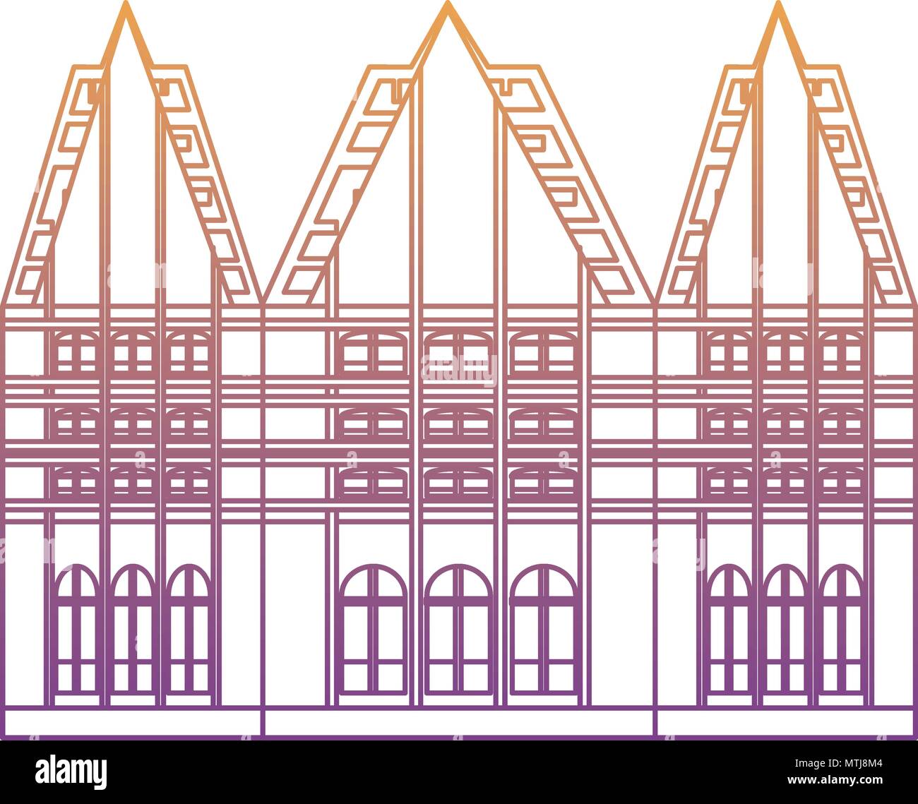 Old Traditional German Building icon over white background, colorful ...