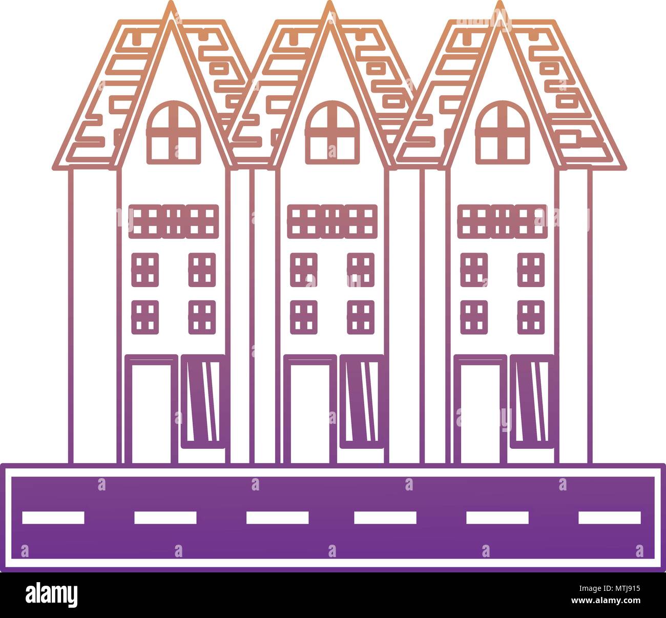 Old Traditional German Building icon over white background, colorful ...