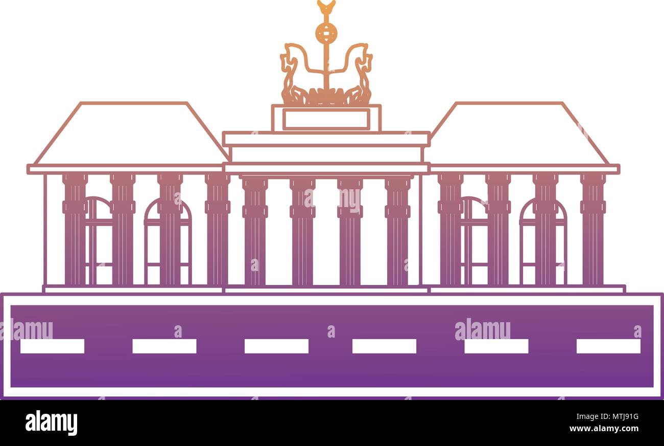Brandenburg gate icon over white background, colorful design. vector ...