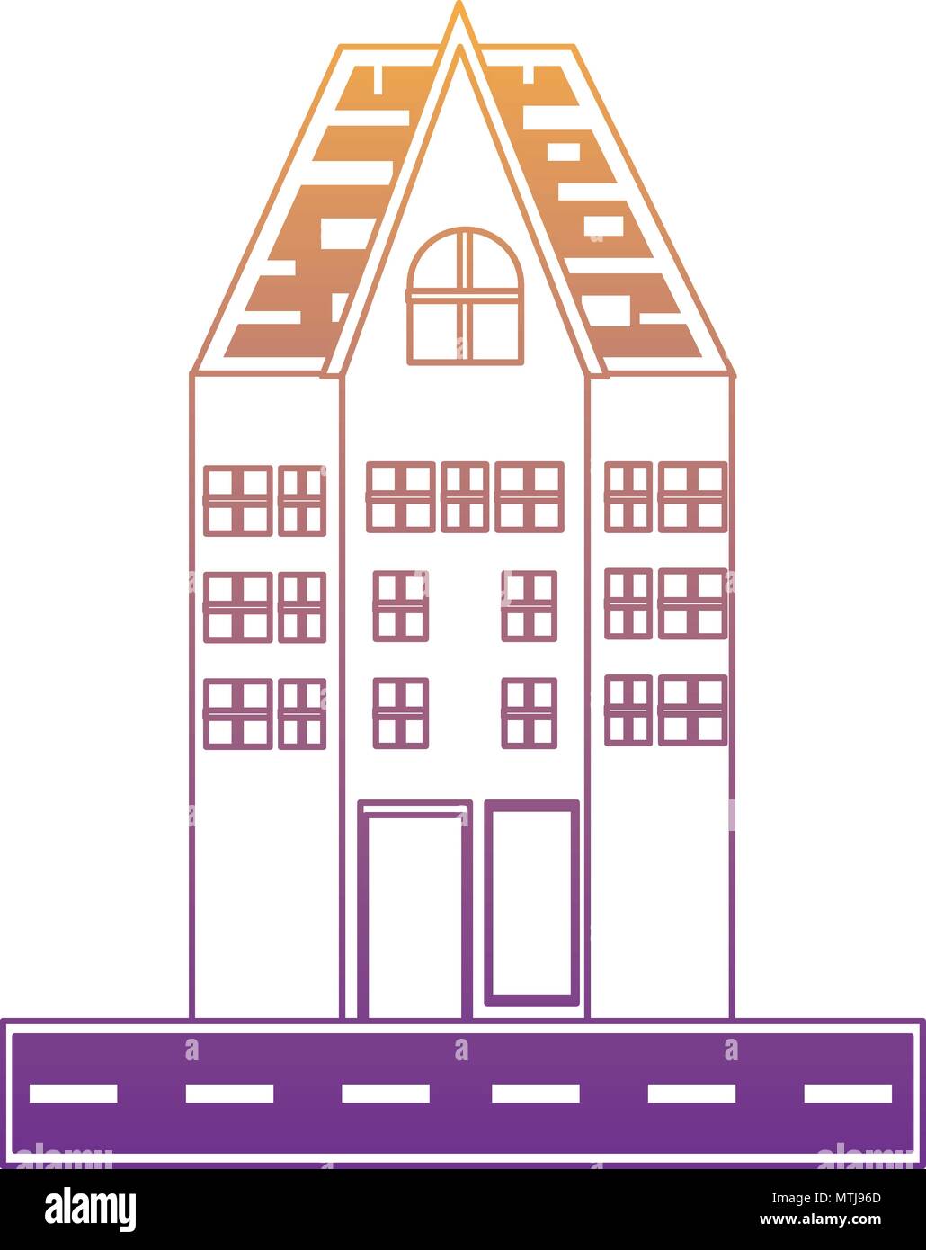 Old Traditional German Building icon over white background, colorful ...