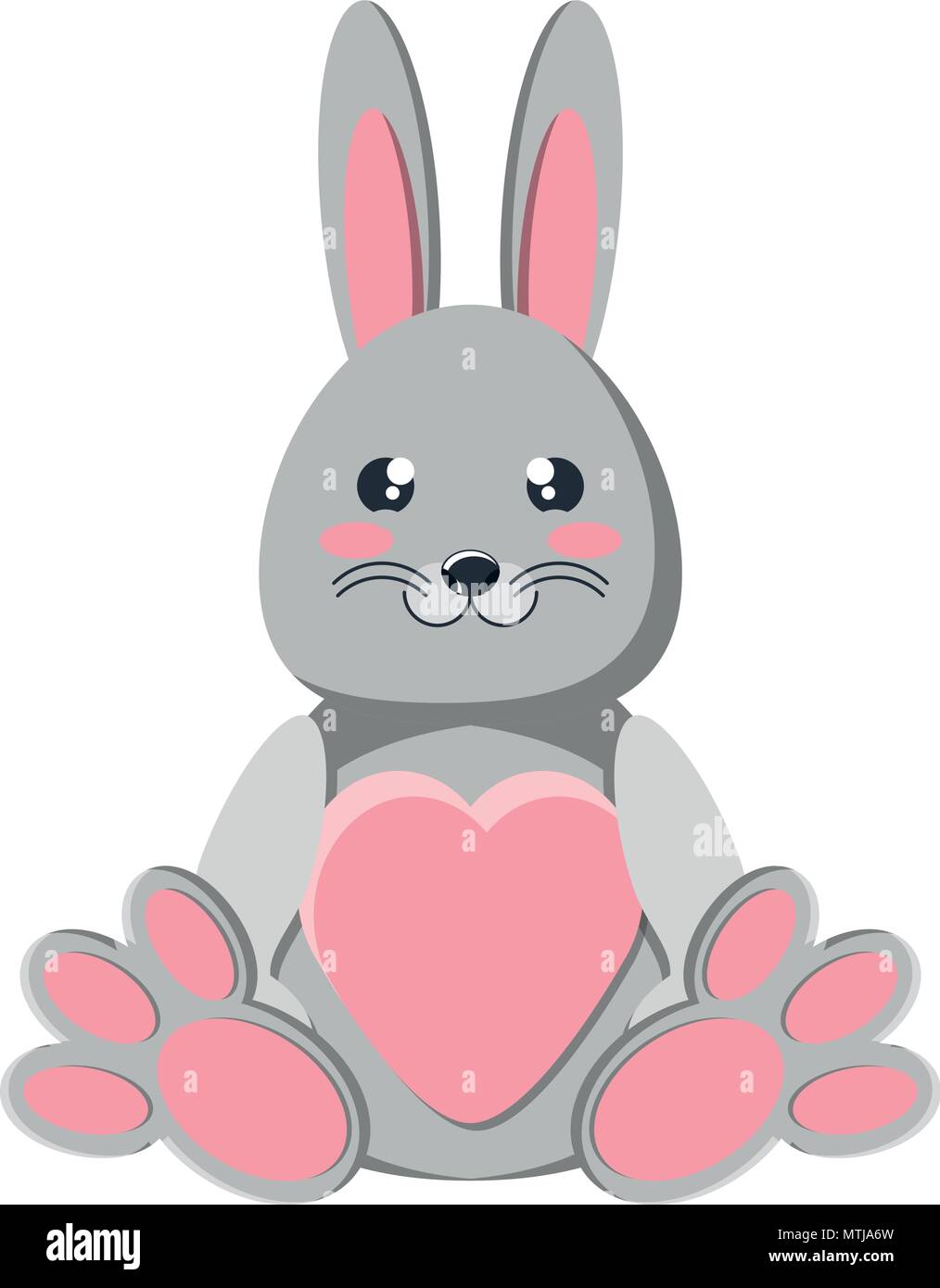 cute bunny icon over white background, colorful design. vector ...