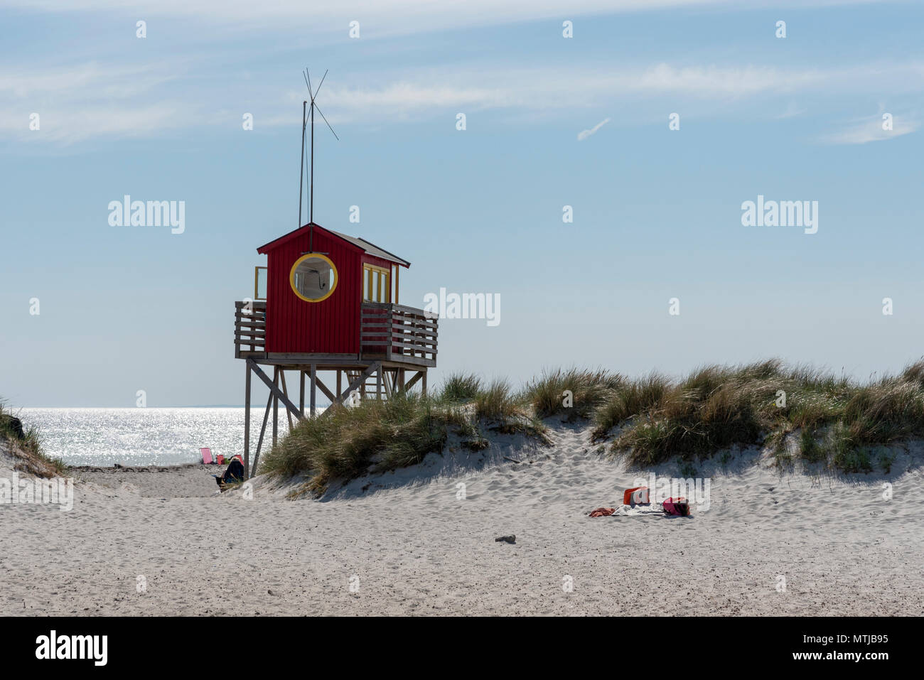 Lifeguard building at Skanor Sweden Stock Photo - Alamy