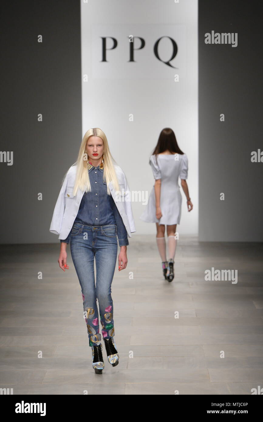 UK Fashion - Model on the runway for the PPQ Spring Summer collection ...