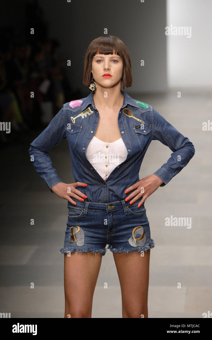 UK Fashion - Model on the runway for the PPQ Spring Summer collection ...