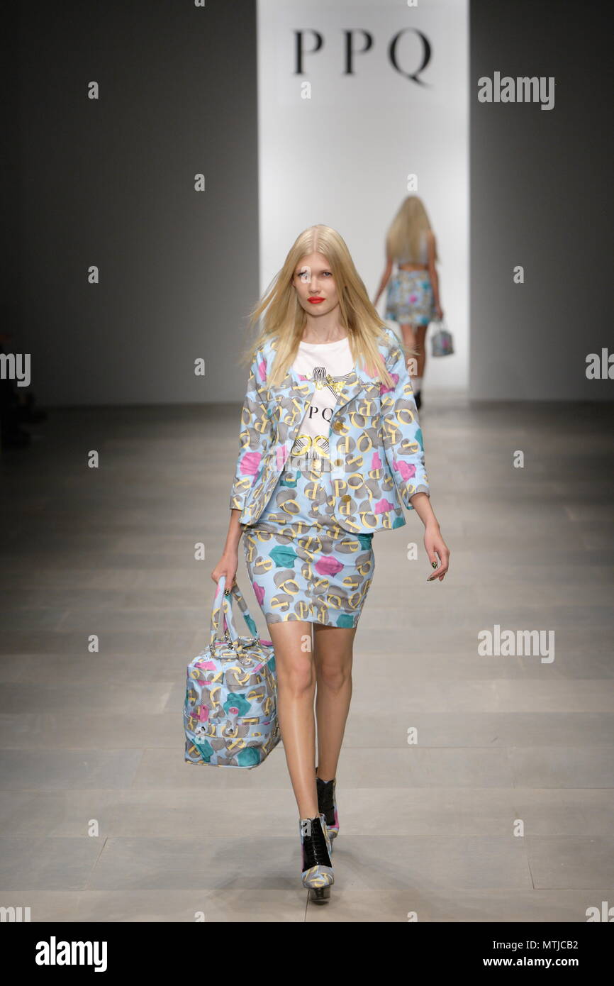 UK Fashion - Model on the runway for the PPQ Spring Summer collection ...