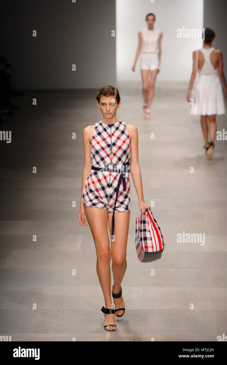 UK Fashion - Model on the runway for the DAKS Spring Summer collection ...