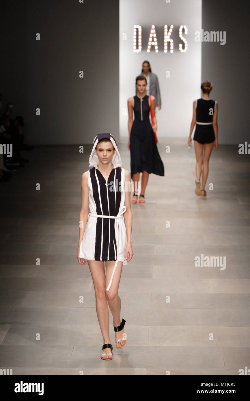 UK Fashion - Model on the runway for the DAKS Spring Summer collection ...