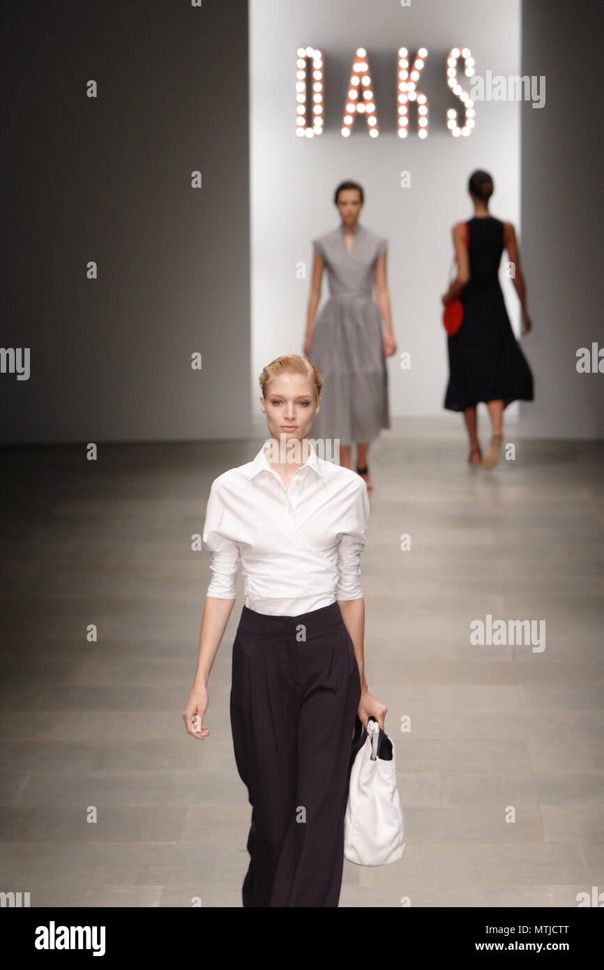 UK Fashion - Model on the runway for the DAKS Spring Summer collection ...