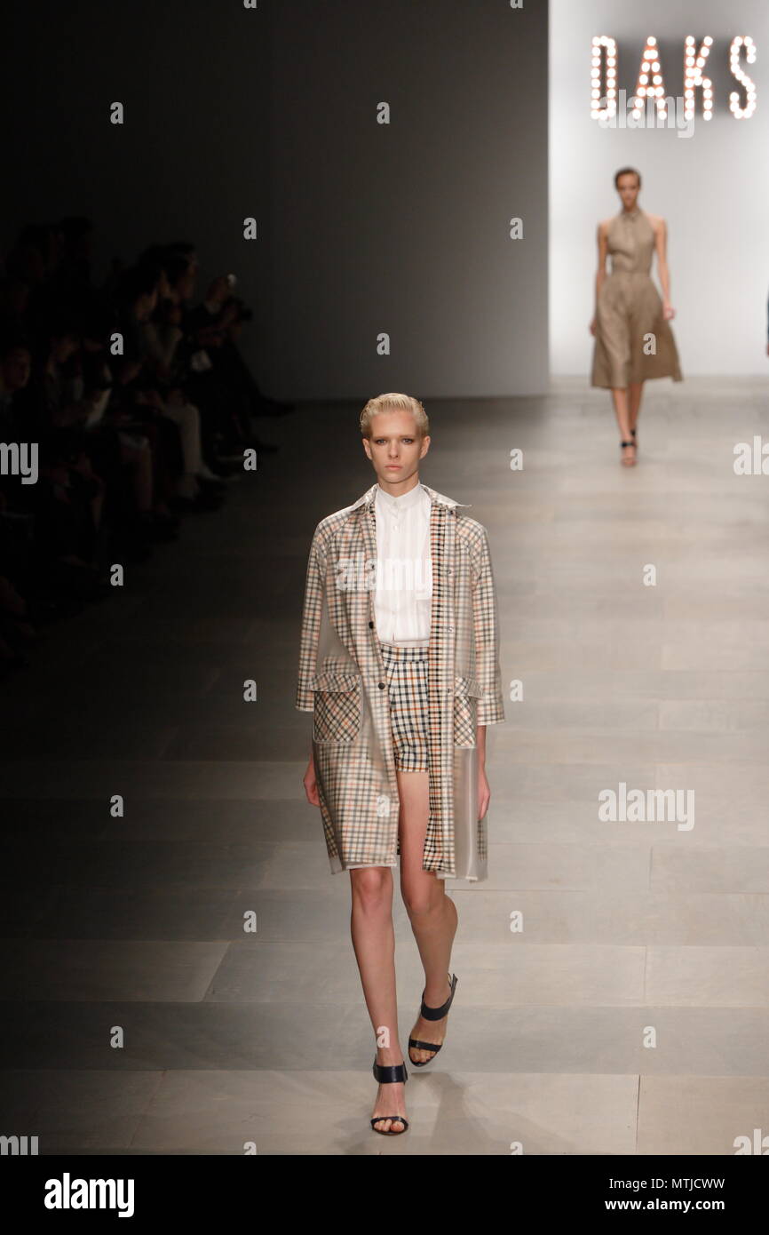 UK Fashion - Model on the runway for the DAKS Spring Summer collection ...
