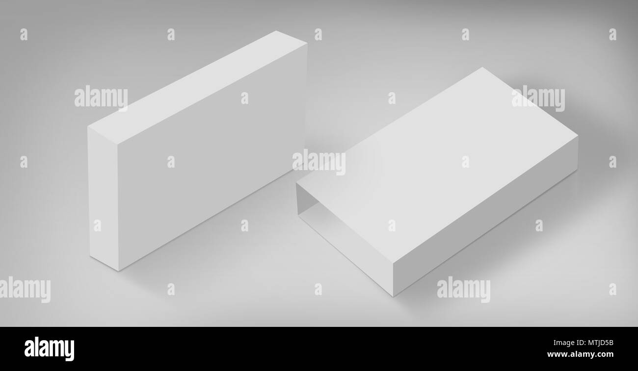 3D White Boxes on Ground, Mock Up Template Ready For Your Design ...