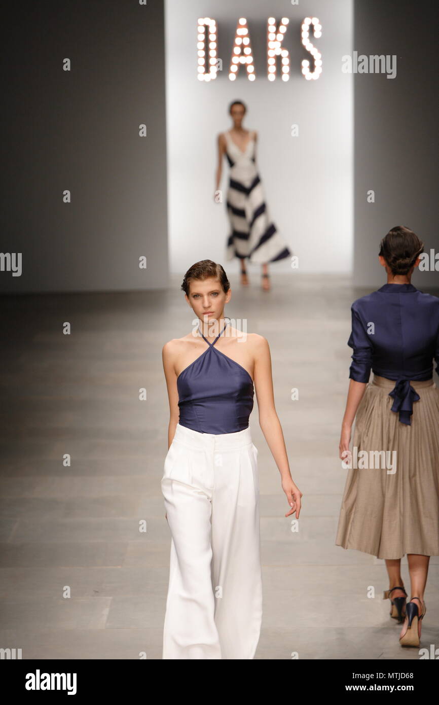 UK Fashion - Model on the runway for the DAKS Spring Summer collection ...