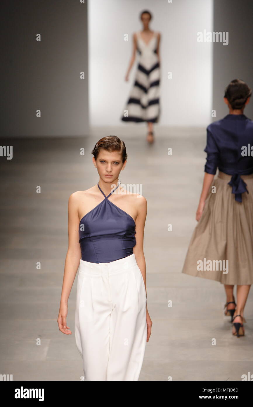 UK Fashion - Model on the runway for the DAKS Spring Summer collection ...