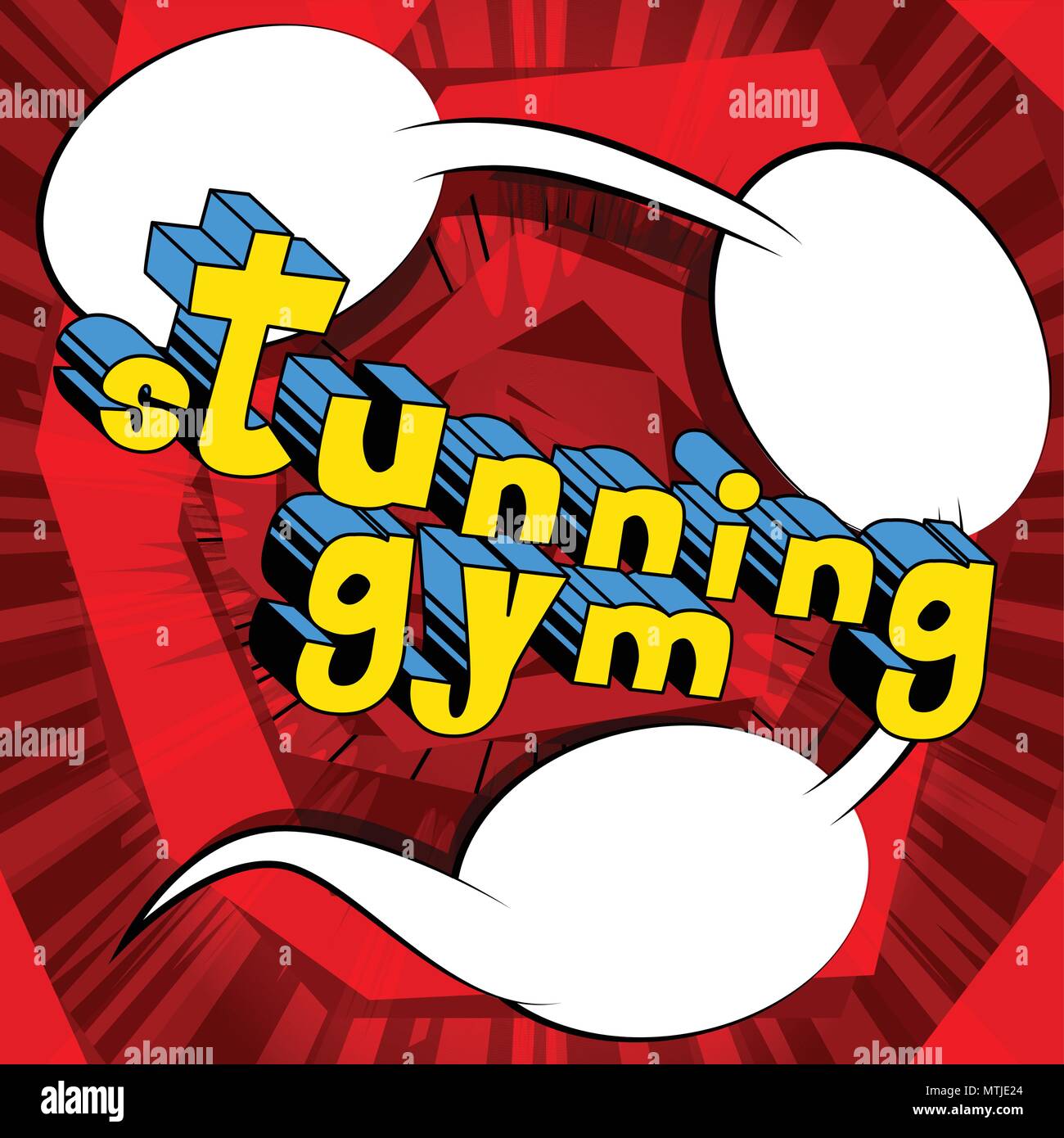 Stunning Gym - Comic book word on abstract background Stock Vector ...