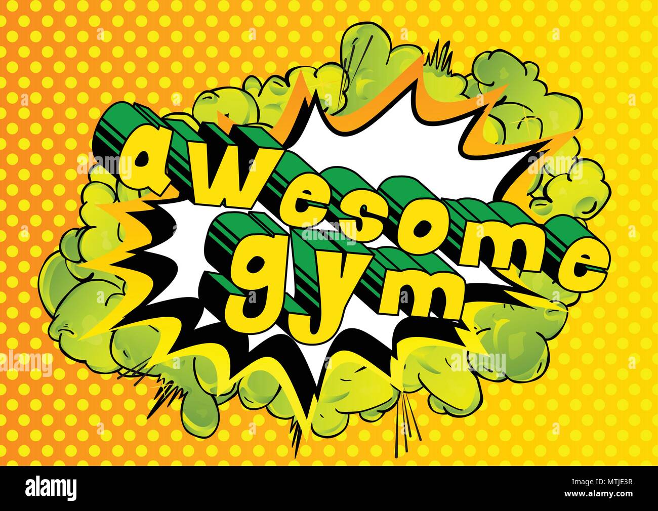 Awesome Gym - Comic book word on abstract background Stock Vector Image ...
