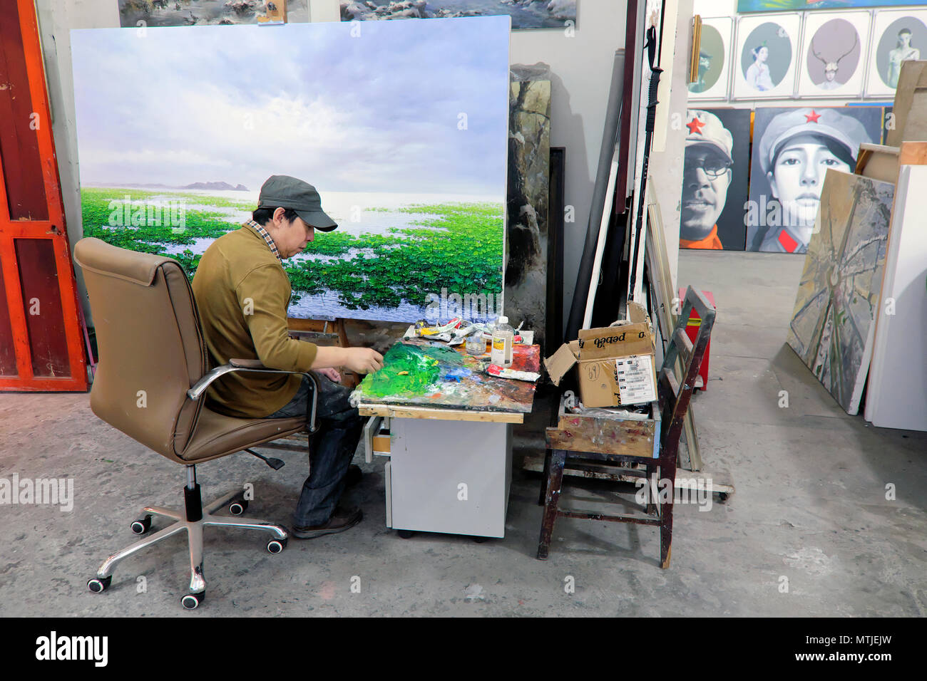 Artist and studio in the contemporary art district known as M50 or 50 ...