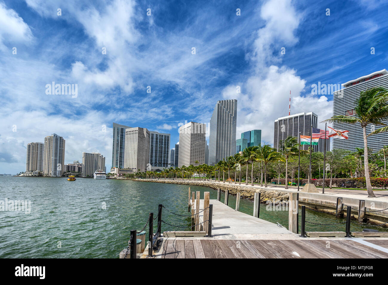 River walk on Bayfront Park Miami Stock Photo - Alamy