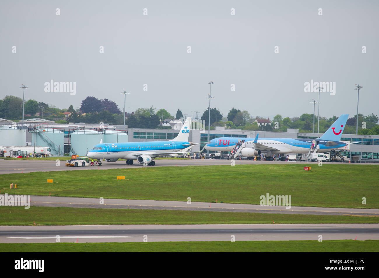 A general view of Tui (Thompson) planes seen at Bristol Airport in ...