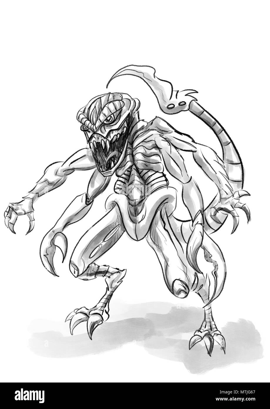 illustration of a monster Stock Photo - Alamy