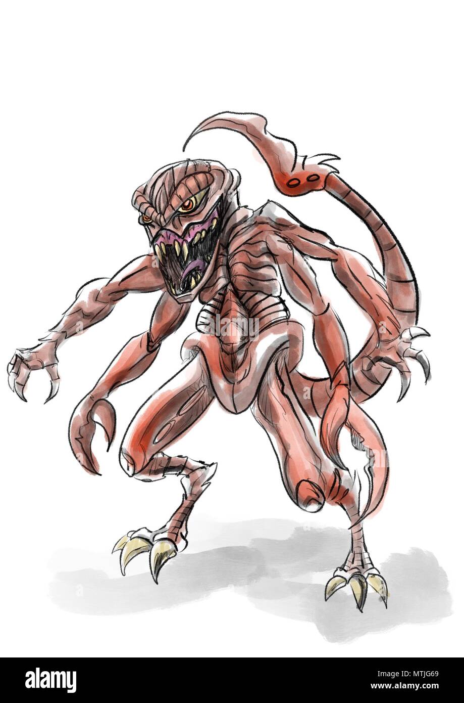 illustration of a monster Stock Photo - Alamy