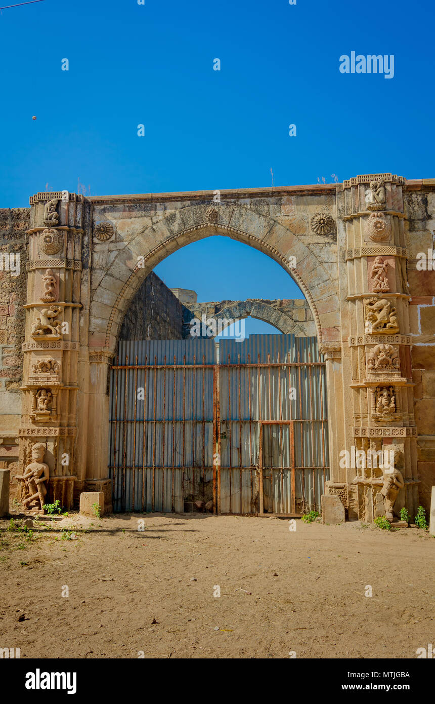 Ruins of Palace in Halvad at the edge of town on the banks of the ...