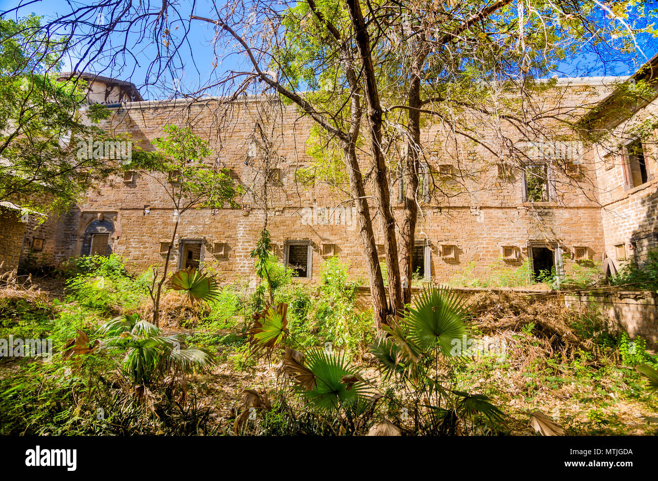 Ruins of Palace in Halvad at the edge of town on the banks of the ...