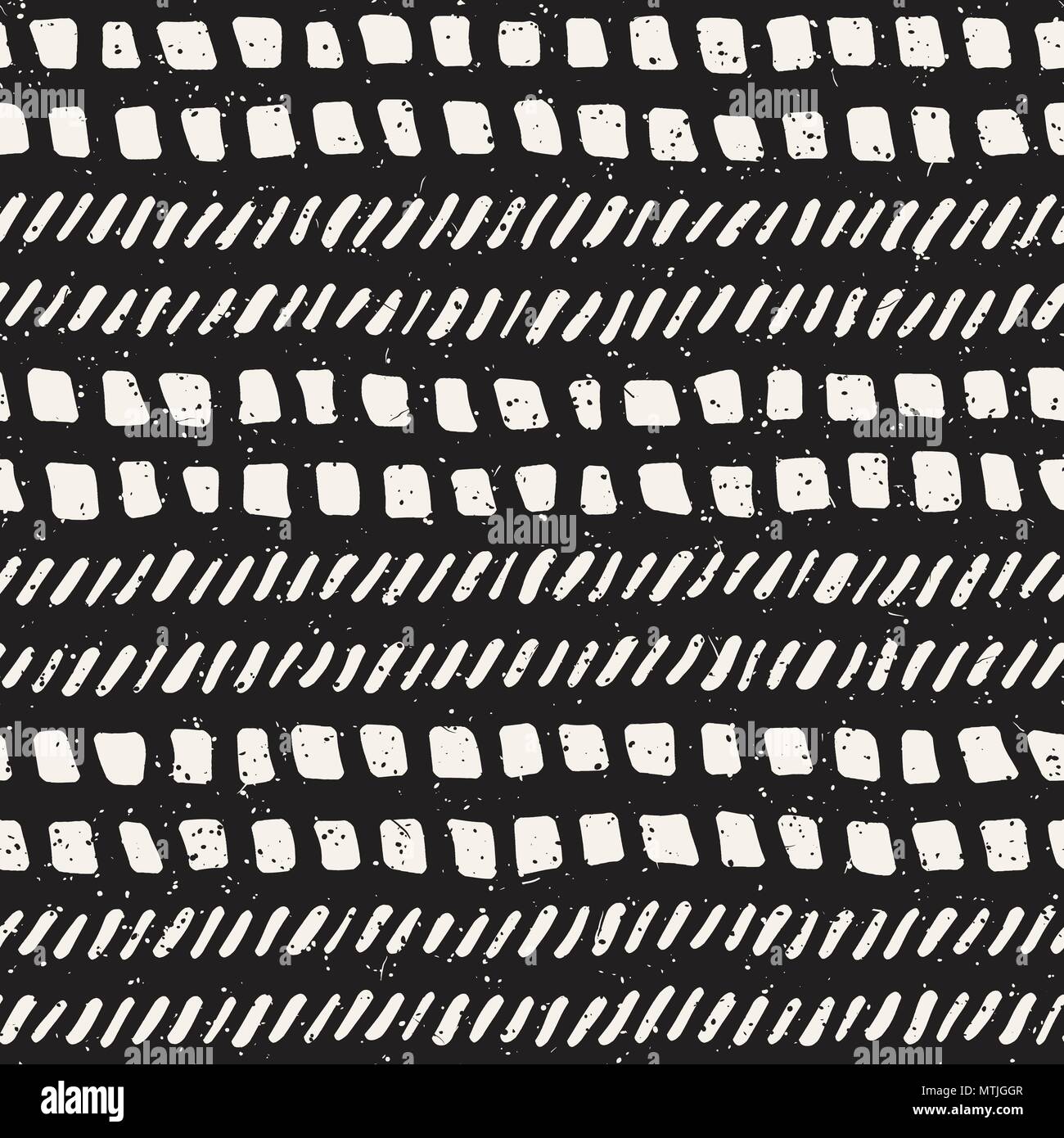 Hand drawn lines seamless grungy pattern. Abstract geometric repeating ...