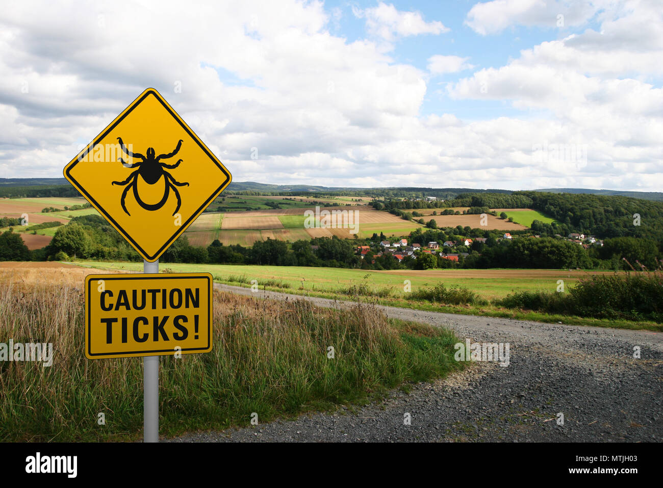 Tick insect warning sign hi-res stock photography and images - Alamy