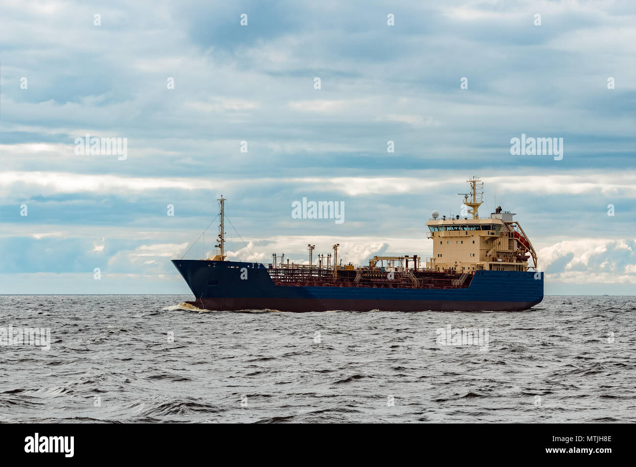Blue tanker. Toxic substances and petroleum products transfer Stock ...
