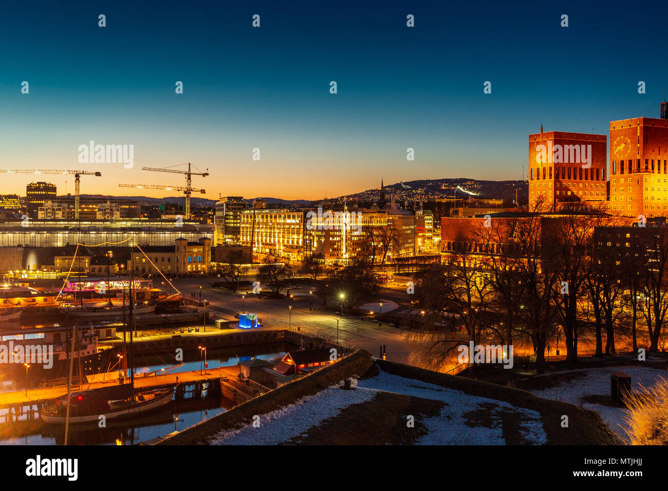 Oslo Norway Skyline Night 320+ Oslo Night Stock Videos And