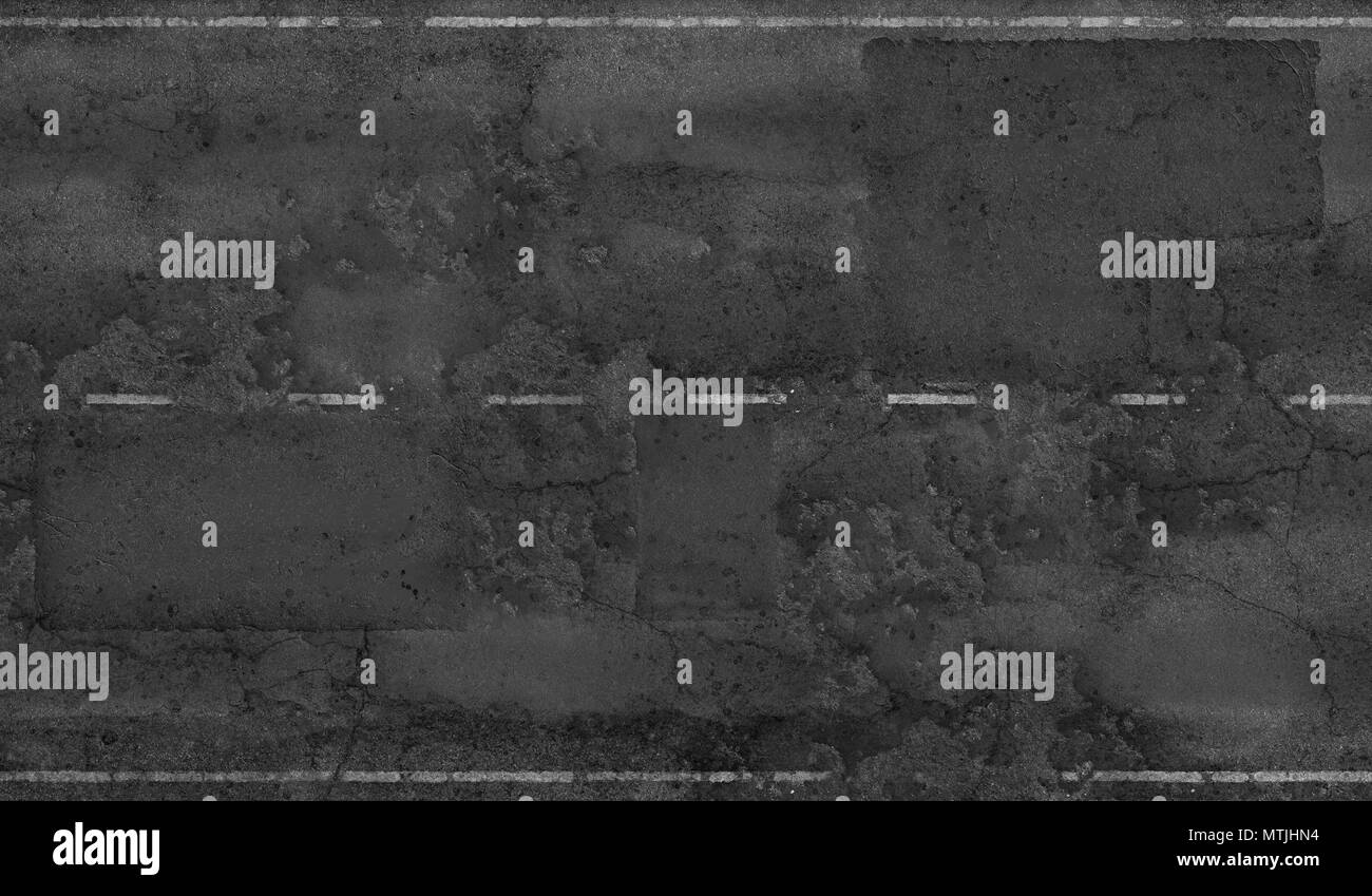 Old asphalt pavement on the road section with road markings Stock Photo ...