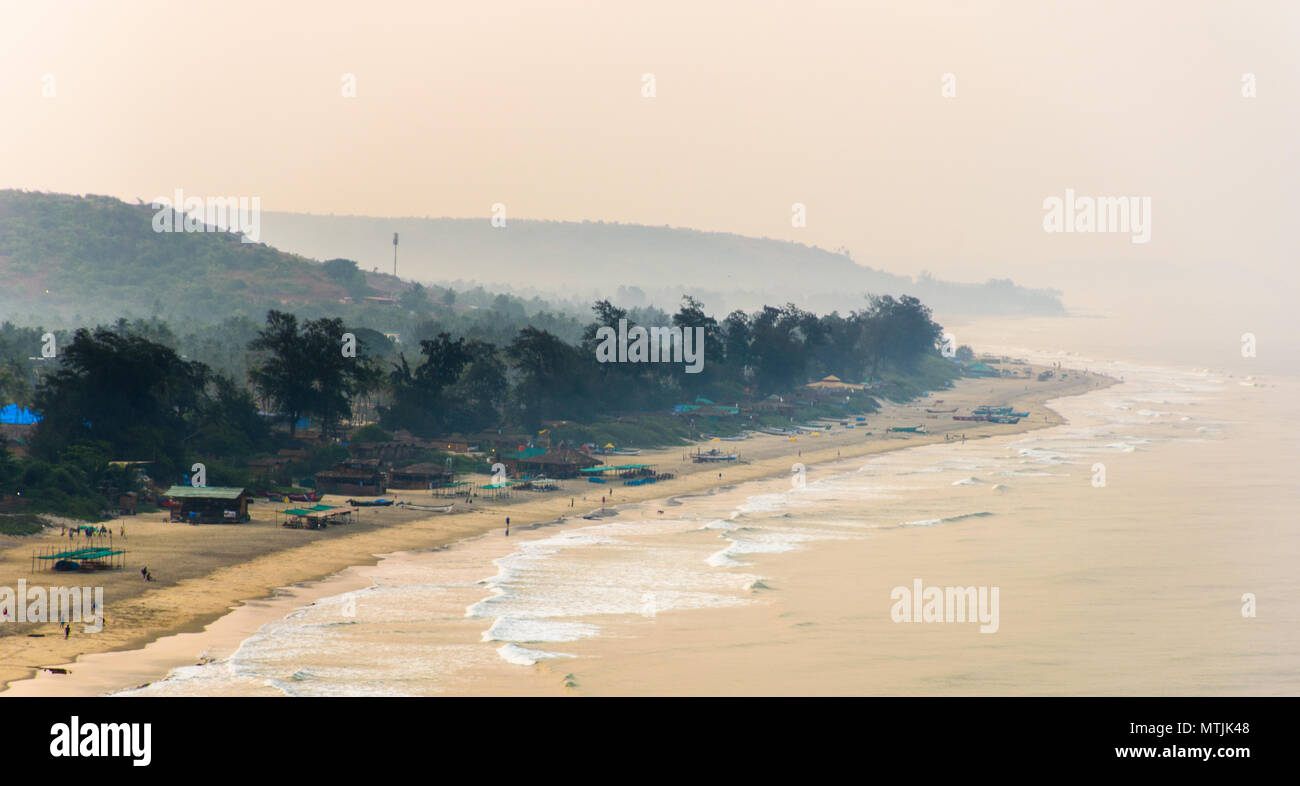 Scenic view of the beach from the mountain in goa Stock Photo - Alamy
