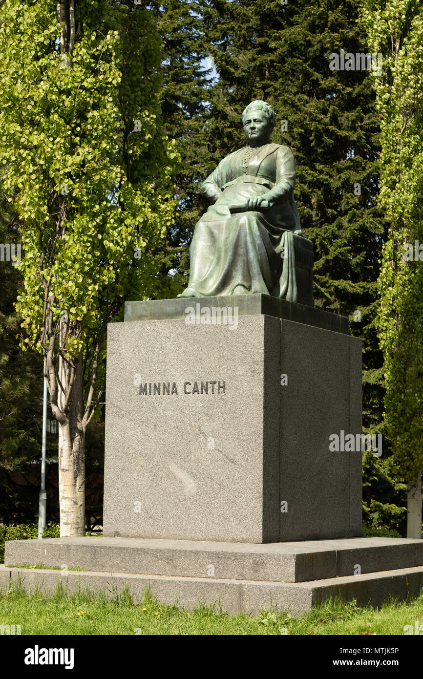 Statue of Mrs Minna Canth, a famous Finnish novelist and playwright ...