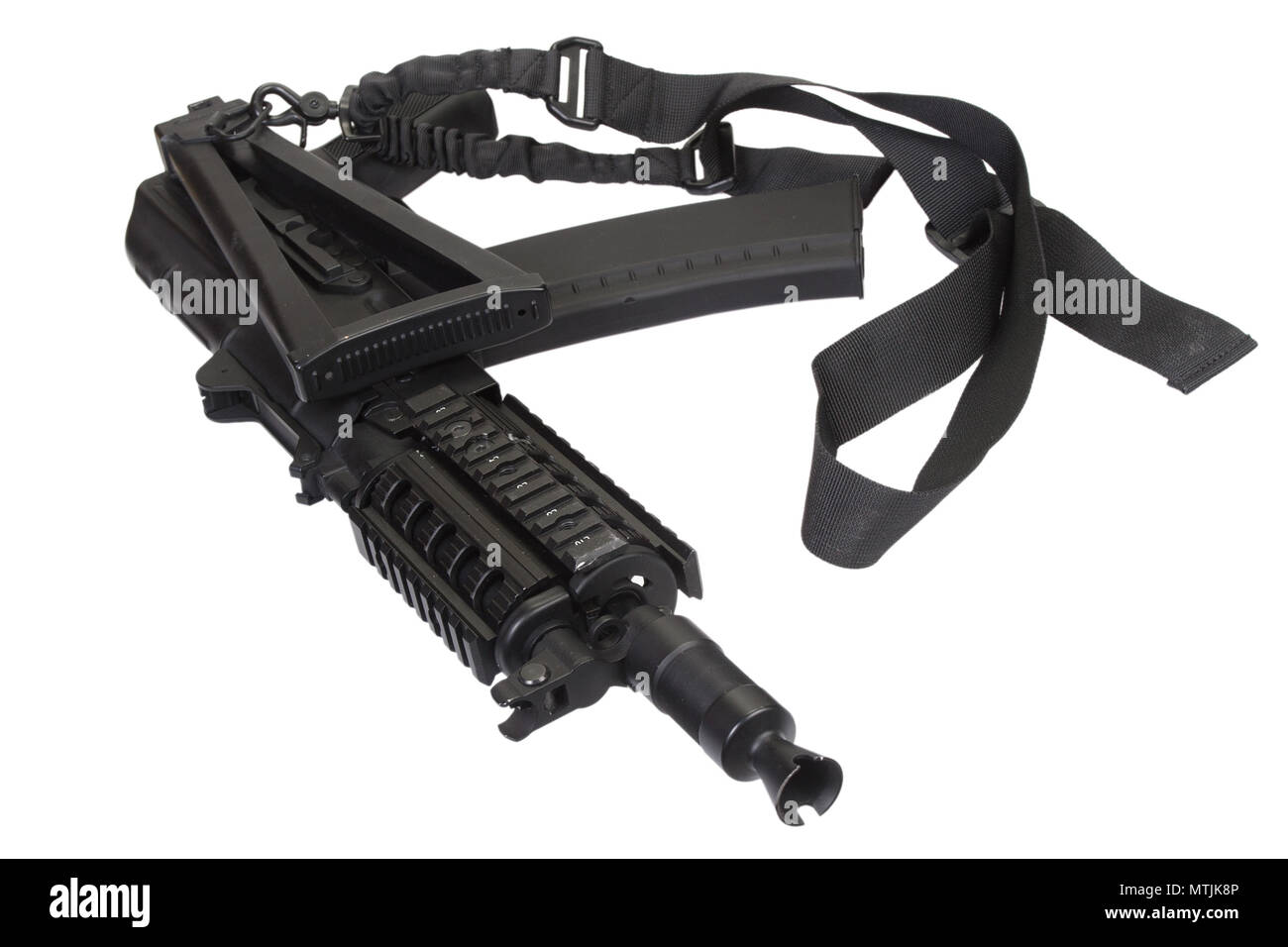 Kalashnikov AK47 short with modern update isolated on white Stock Photo ...