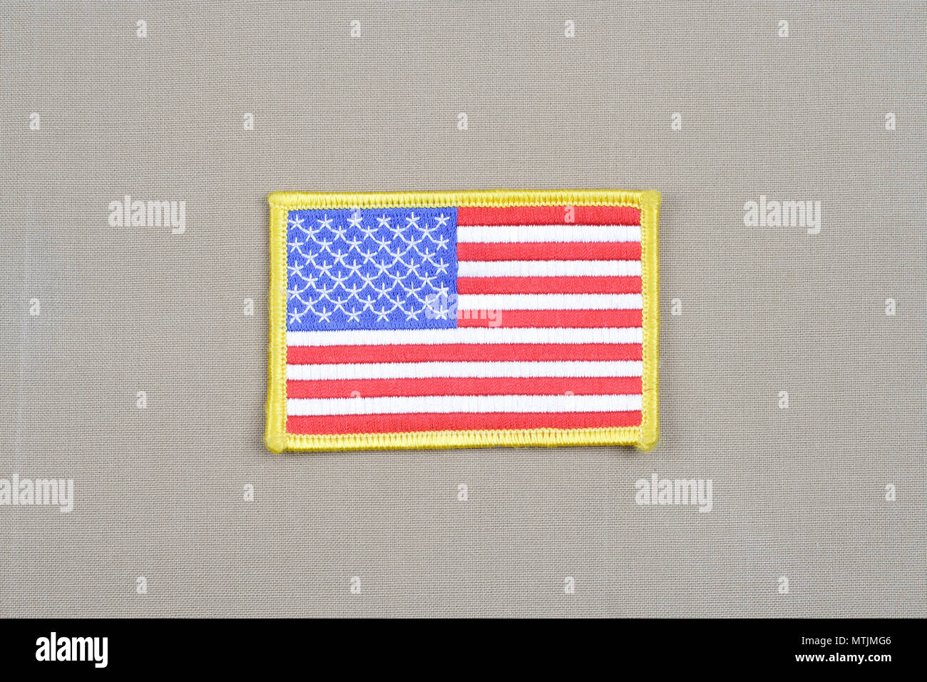 USA flag patch on desert camouflage uniform Stock Photo - Alamy