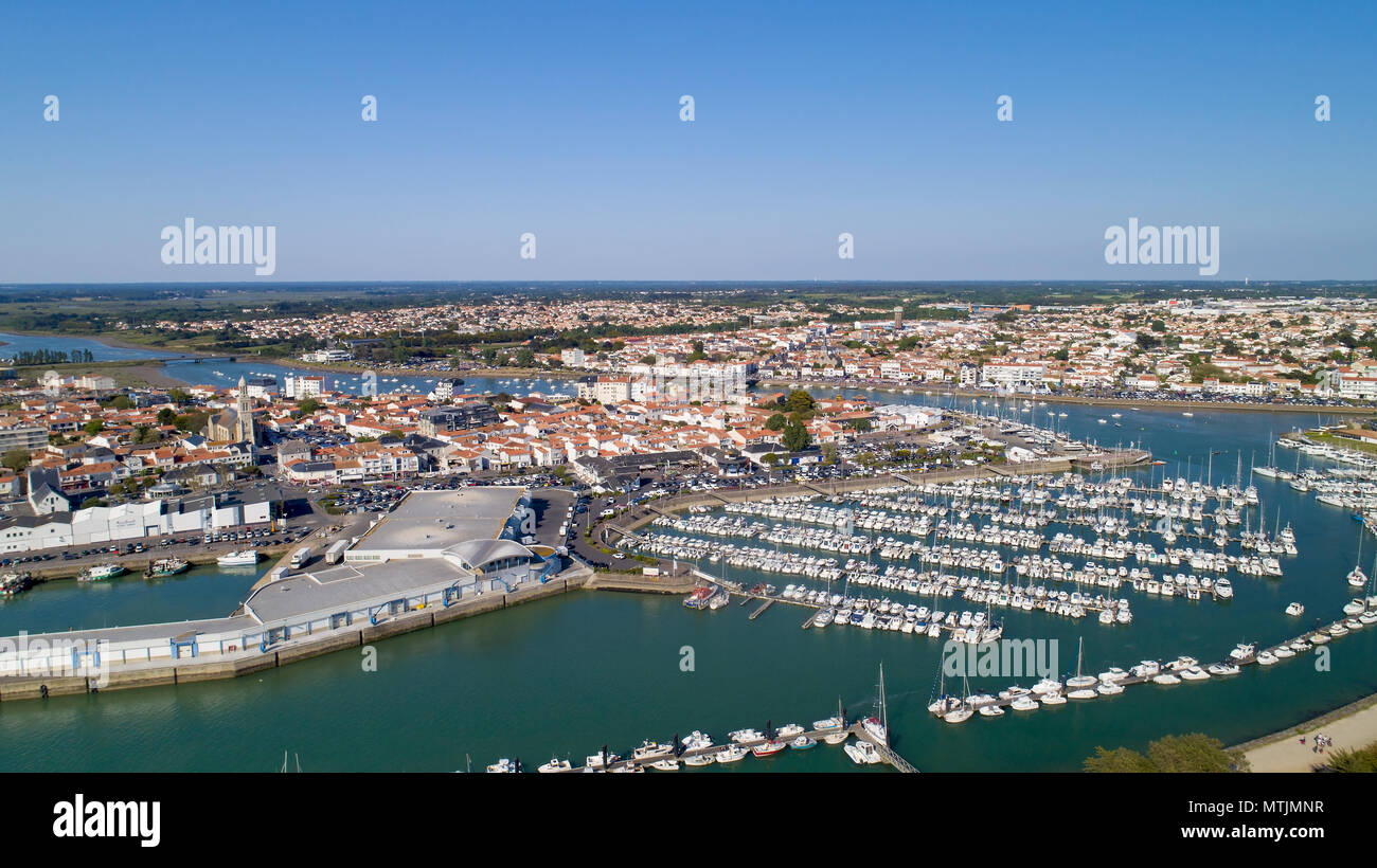 Aerial photography of Saint Gilles Croix de Vie in Vendee Stock Photo - Alamy