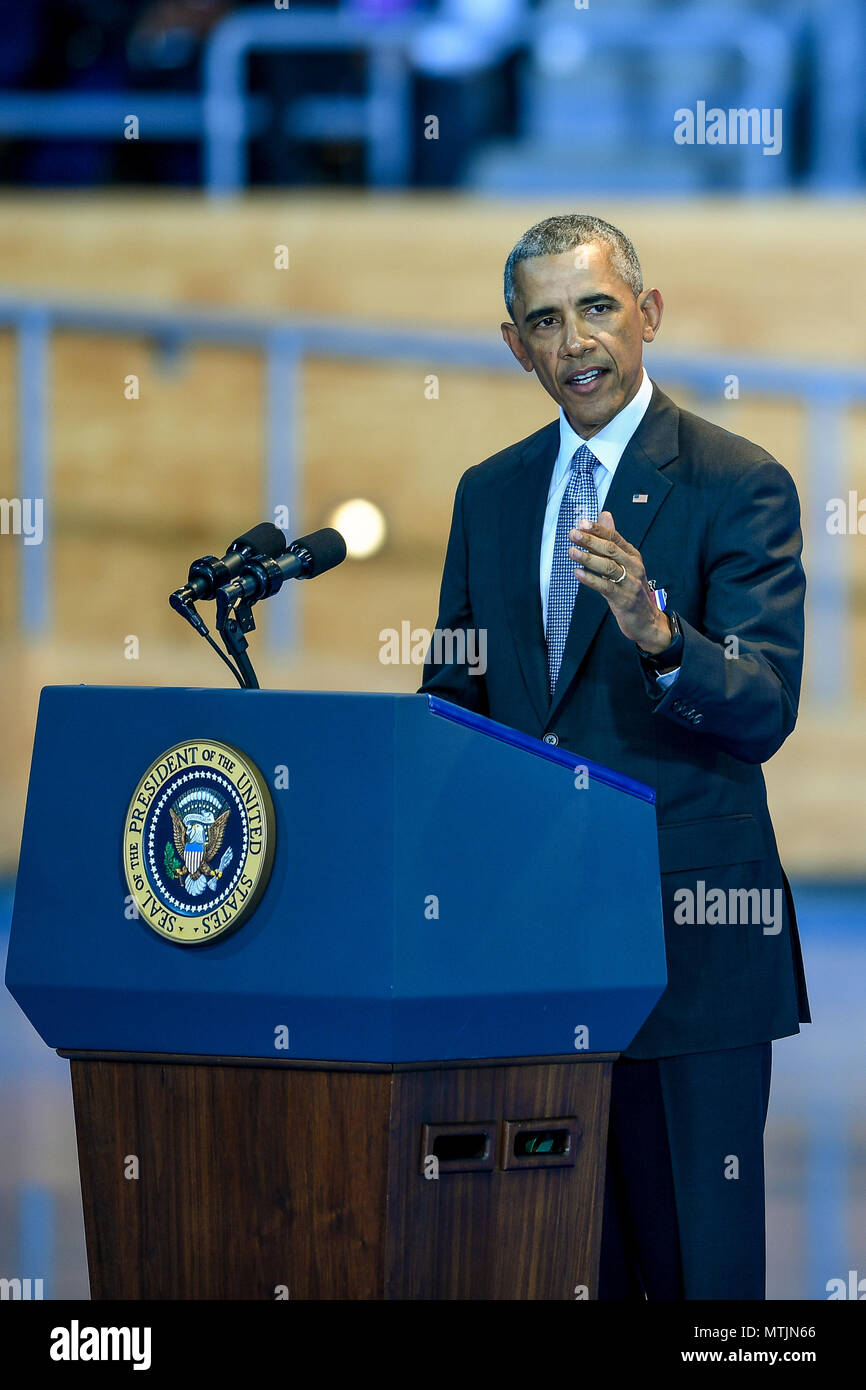 President Barack Obama gives his remarks during his Armed Forces Honor ...
