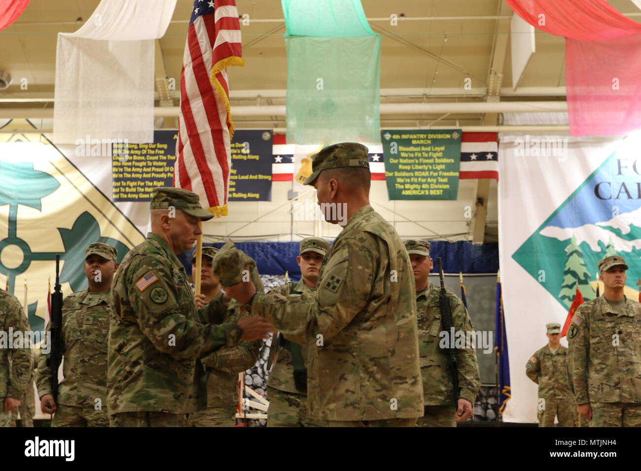 Command Sgt. Maj. Christopher David Gunn, left, and Col. Christopher R ...