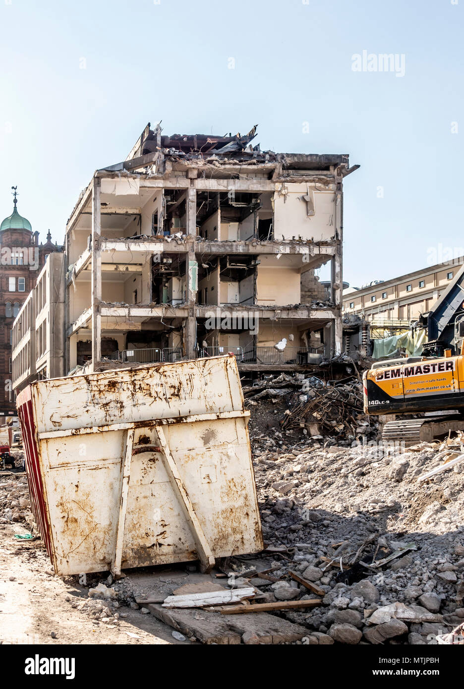 Partially demolished building (Consort House) being demolished in ...