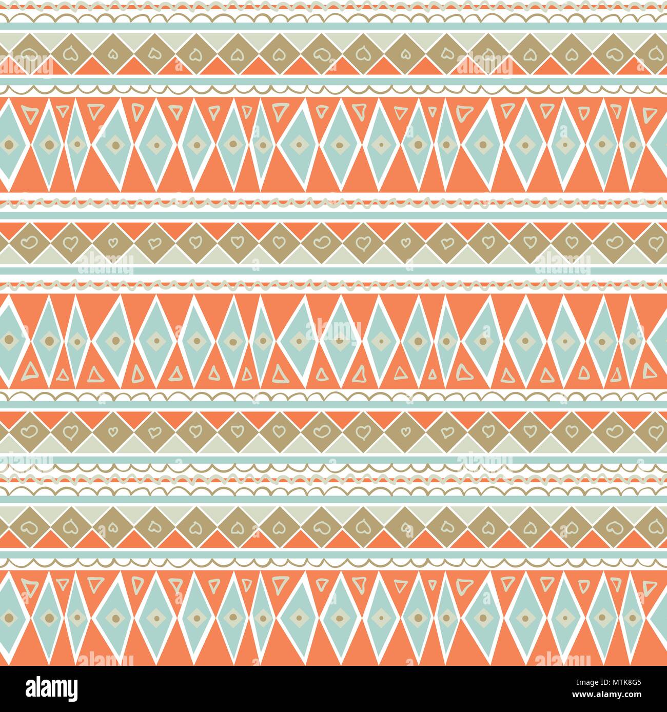 Pastel Mint and Coral Geometric Seamless Pattern. Soft Color Background ...