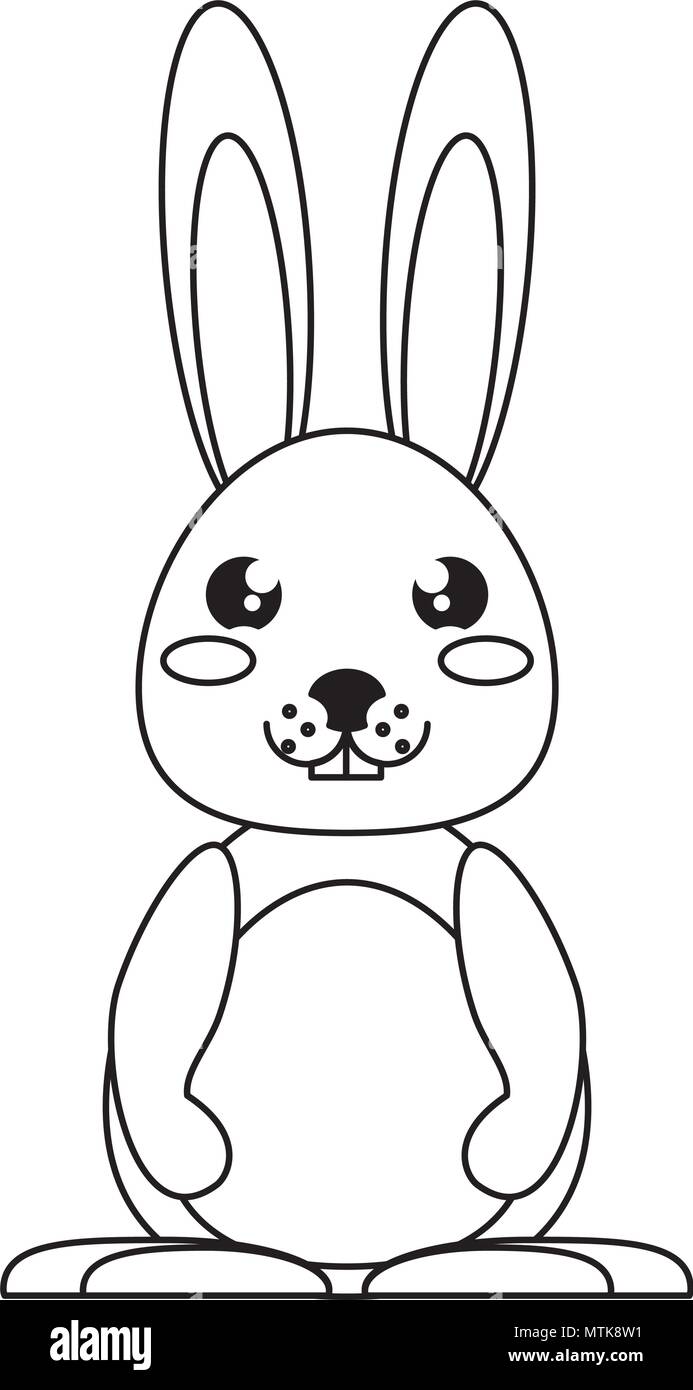 cute rabbit icon over white background, vector illustration Stock ...