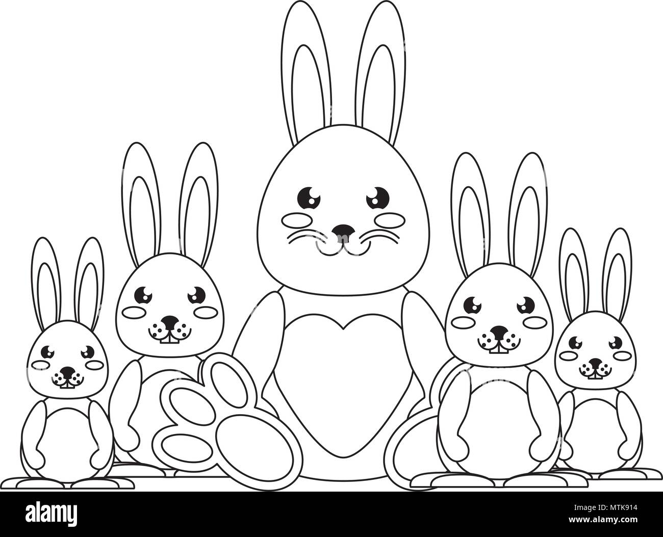 White rabbits family Stock Vector Images - Alamy