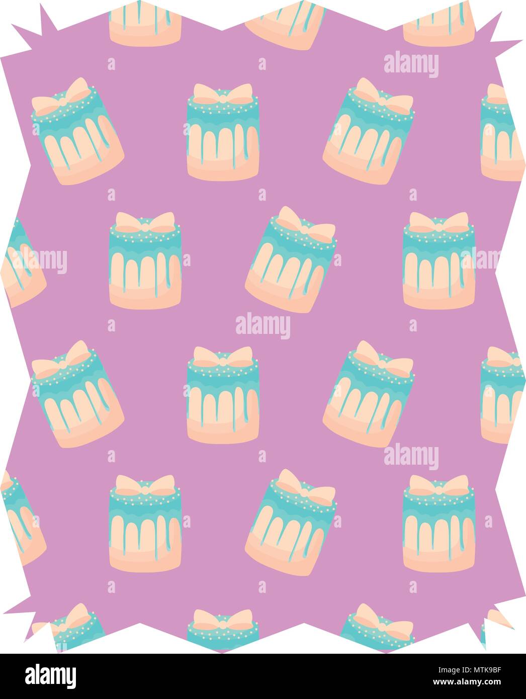 abstract frame with sweet cake pattern over white background, vector ...