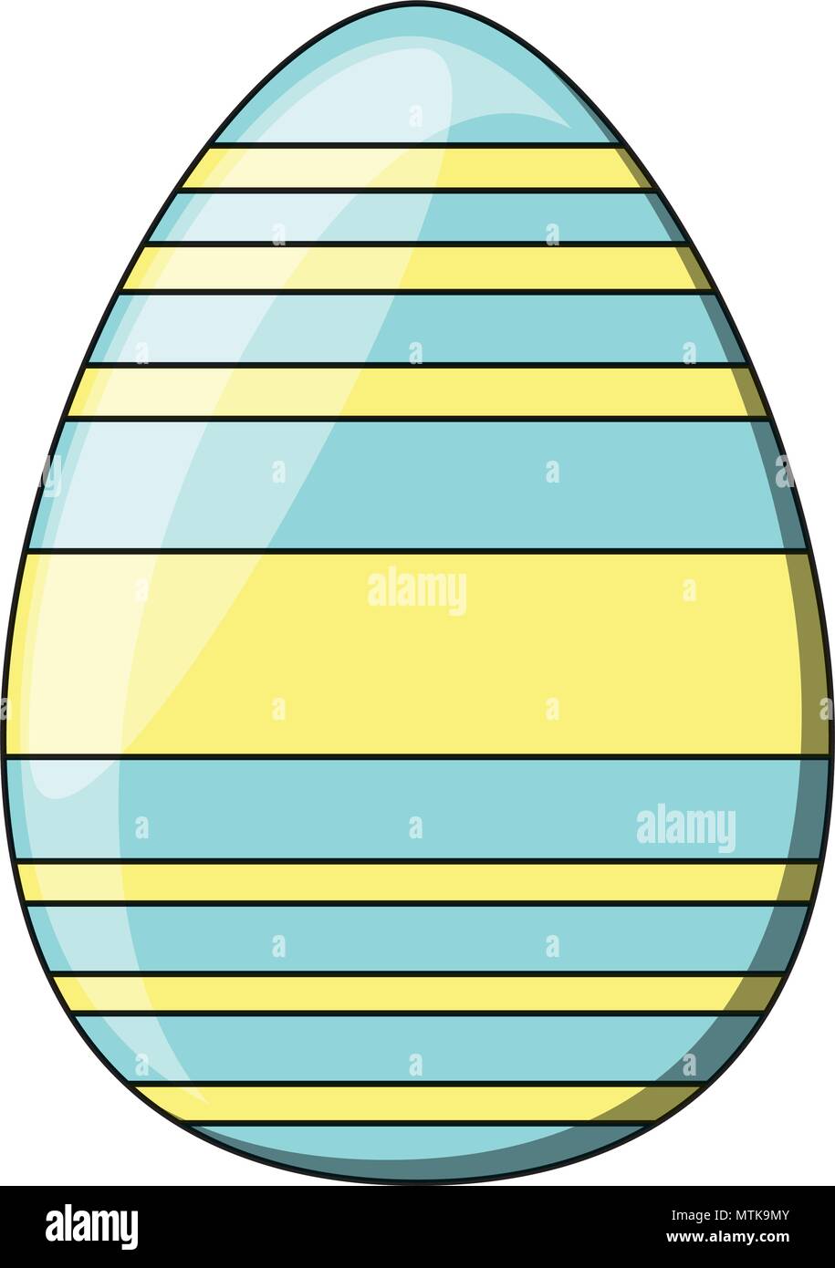 striped easter egg icon over white background, colorful design. vector ...