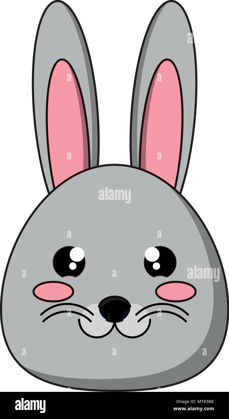 cute rabbit head icon over white background, vector illustration Stock ...