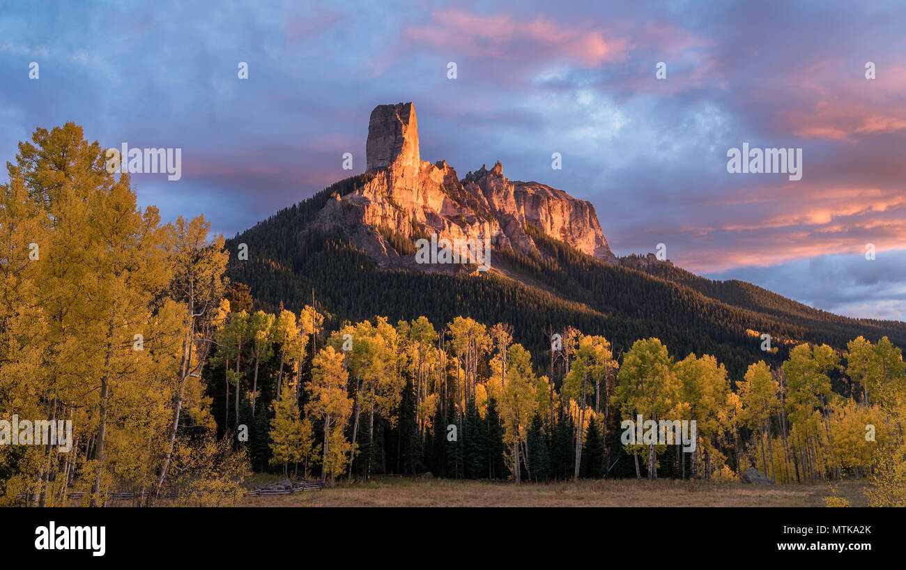 Chimney Rock Sunset Stock Photo - Alamy