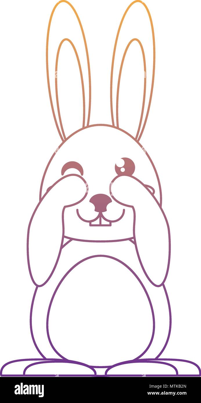 cute bunny icon over white background, colorful design. vector ...